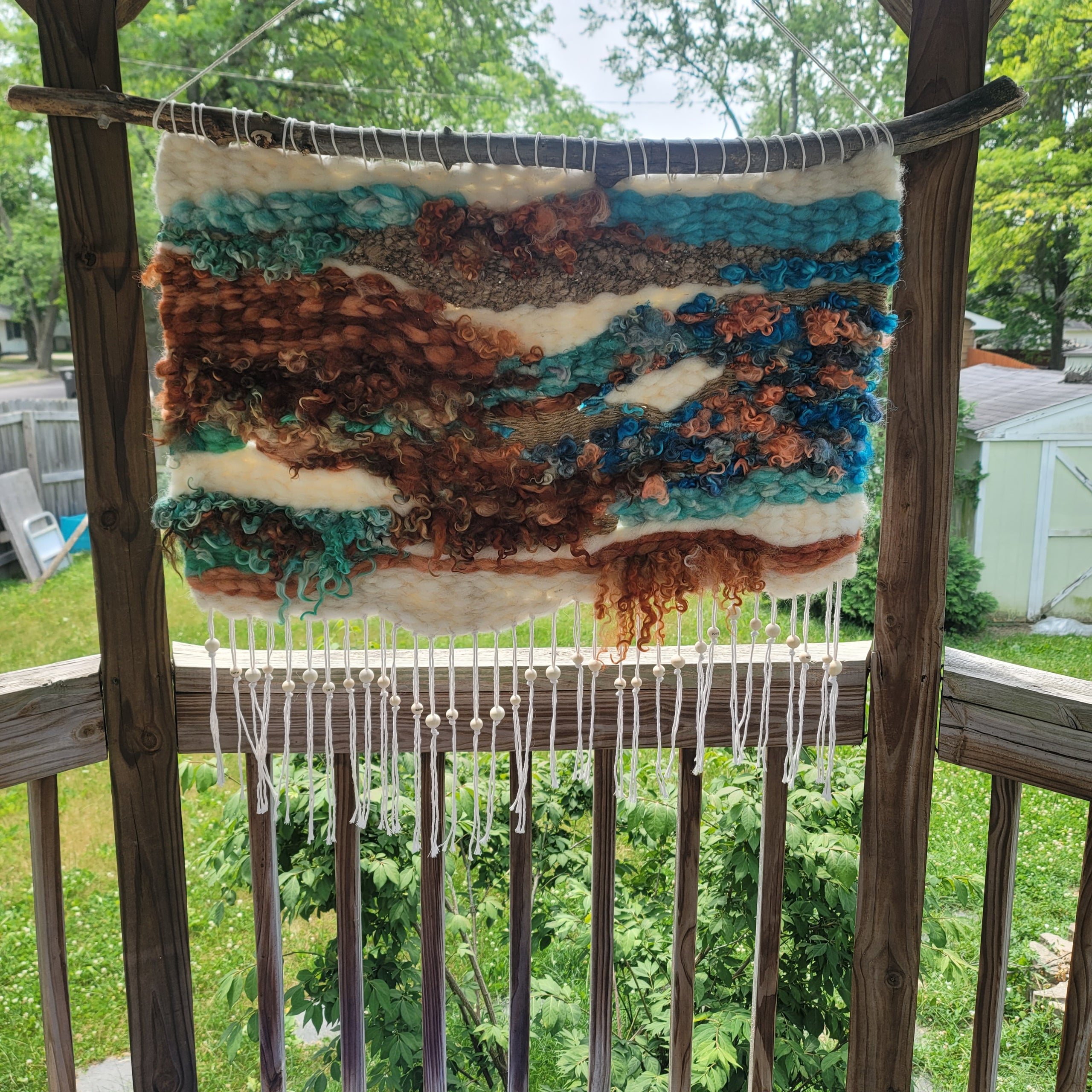 Handwoven Tapestry Peg Loom Wall Art Ocean Tides | AOIRE MAITH FIBRE ...